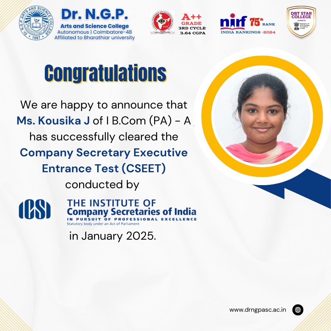 Best Arts College in Coimbatore - Dr.N.G.P. Arts and Science College